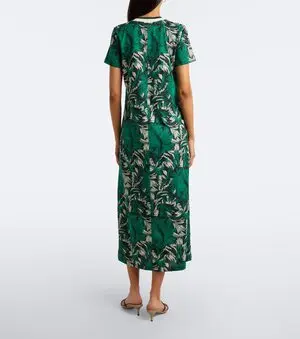 La DoubleJ Sporty Swing Cotton Jersey Midi Dress - Multicoloured