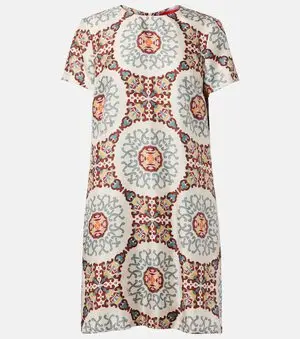 La DoubleJ Swing Printed Silk Satin Minidress - Multicoloured
