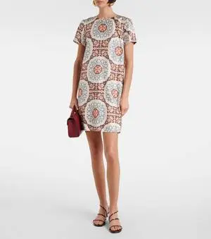 La DoubleJ Swing Printed Silk Satin Minidress - Multicoloured