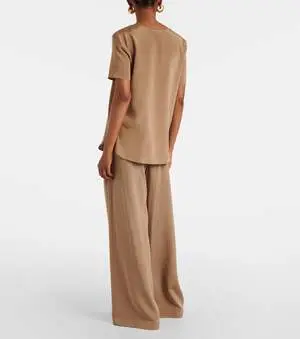 Max Mara Aris Silk-blend T-shirt - Beige