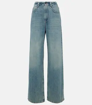 Brunello Cucinelli High-rise Wide-leg Jeans - Blue