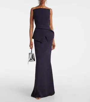 Safiyaa Belted Crêpe Gown