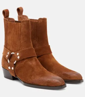 Paris Texas Helena Suede Ankle Boots - Brown