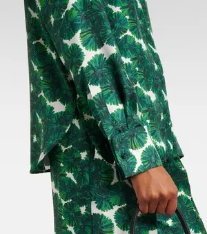 Max Mara Rodesia Printed Silk Twill Shirt - Green