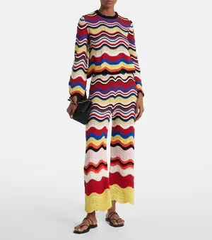 La DoubleJ Chevron Crochet Cotton Top