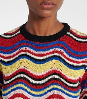 La DoubleJ Chevron Crochet Cotton Top