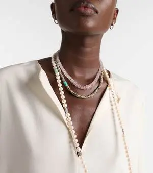 Ileana Makri Beaded Necklace With Quartz