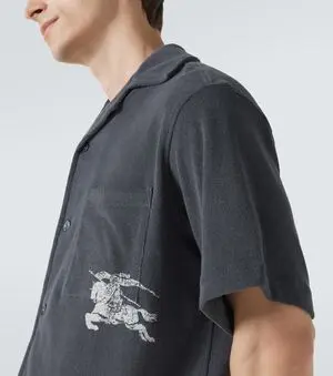 Burberry Ekd Cotton Terry Bowling Shirt