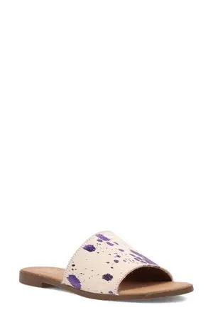 DINGO Calf Hair Slide Sandal - Fuchsia