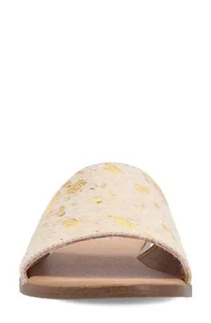 DINGO Calf Hair Slide Sandal - Gold
