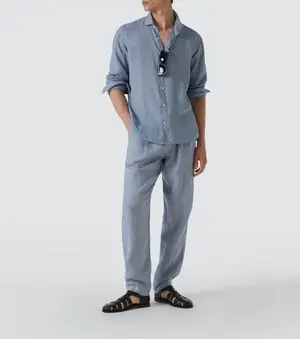 Thom Sweeney Linen Shirt - Blue