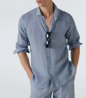 Thom Sweeney Linen Shirt - Blue