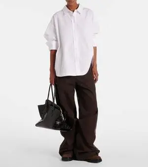 Attico La Passeggiata Medium Leather Tote - Black