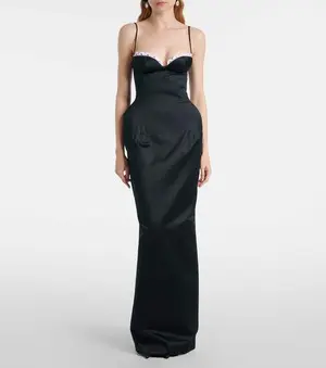 Magda Butrym Crochet-trimmed Bustier Gown