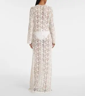 NILI LOTAN Cotton Lace Maxi Dress - White