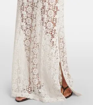 NILI LOTAN Cotton Lace Maxi Dress - White