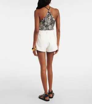 NILI LOTAN Harley High-rise Denim Shorts - White
