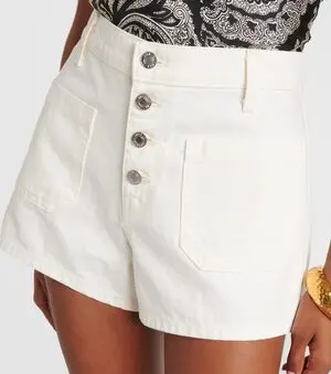 NILI LOTAN Harley High-rise Denim Shorts - White