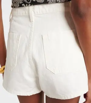 NILI LOTAN Harley High-rise Denim Shorts - White