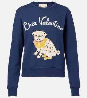Valentino Garavani Embroidered Cotton Jersey Sweatshirt - Multicoloured