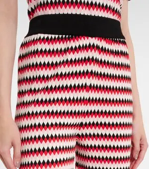 La DoubleJ Checkers Knitted Wide-leg Pants - Multicoloured