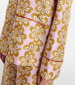 La DoubleJ Floral Silk Twill Pajama Shirt