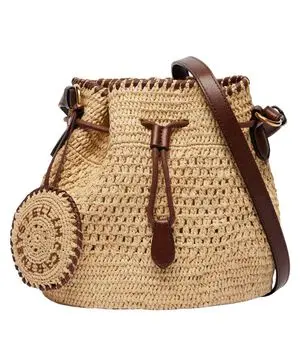 Stella McCartney Falabella Small Raffia Bucket Bag - Beige