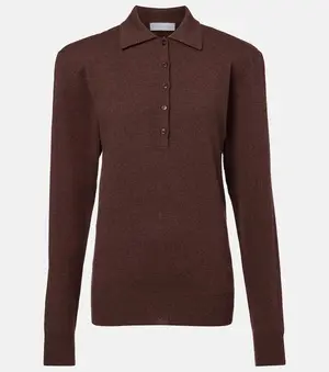 Stella McCartney Cashmere And Wool Polo Sweater - Brown
