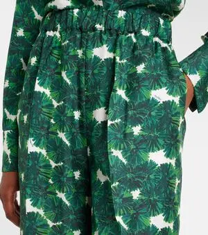 Max Mara Morena Printed Silk Twill Wide-leg Pants
