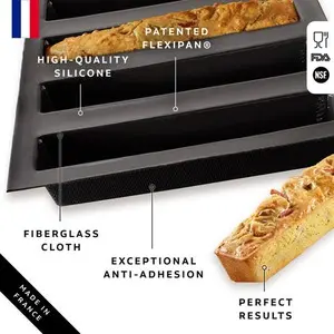 SILPAT Flexipan 5 Long Loaves Premium Silicone Baking Pan