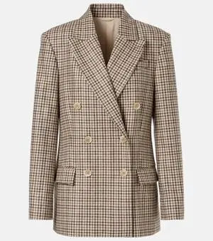 Brunello Cucinelli Checked Virgin Wool Blazer - Beige