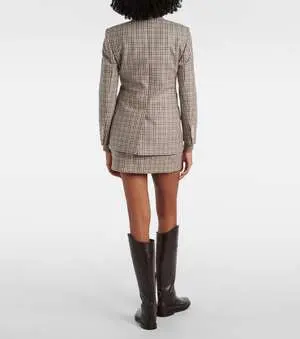 Brunello Cucinelli Checked Virgin Wool Blazer - Beige