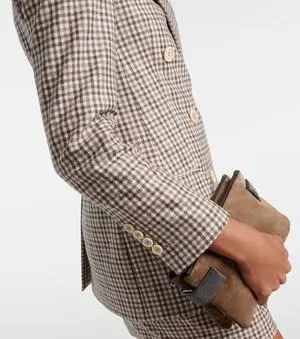 Brunello Cucinelli Checked Virgin Wool Blazer - Beige