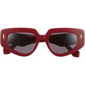 Loewe Anagram Geometric Sunglasses - Shiny Red / Smoke