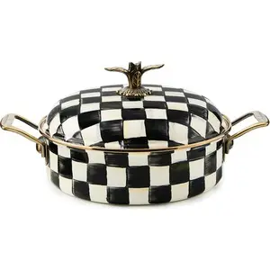 MACKENZIE-CHILDS Courtly Check 5-quart Casserole With Lid - Black/ White