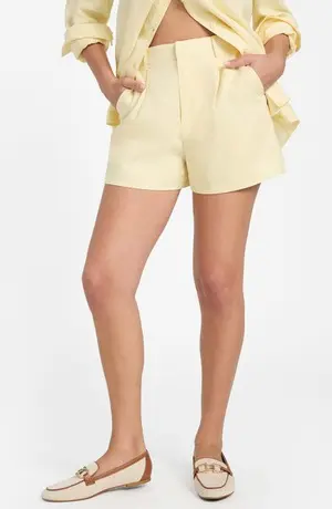Guess Tailored Linen Shorts - Cotton Yellow