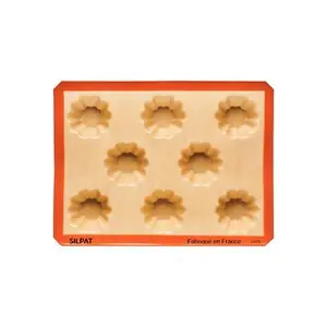 SILPAT Perfect Non-stick 8 Mini Brioches Baking Pan - Orange