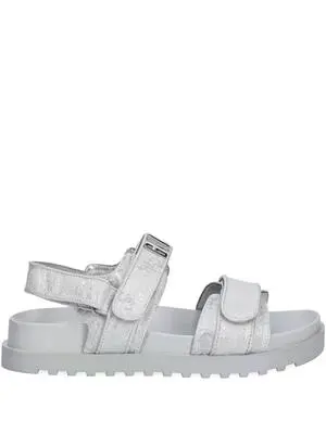 Guess Fadison Metallic-effect Sandals - Silver