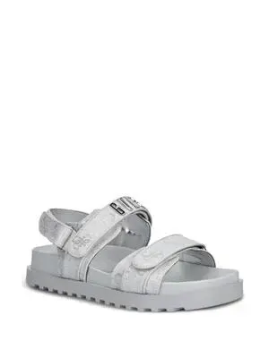 Guess Fadison Metallic-effect Sandals - Silver