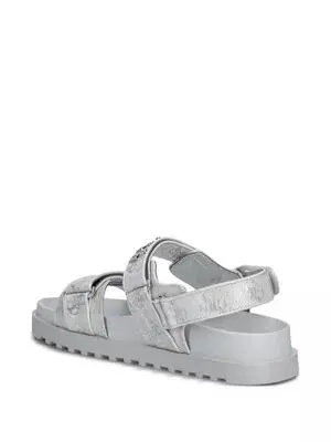 Guess Fadison Metallic-effect Sandals - Silver