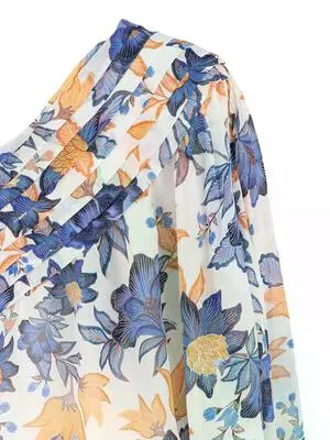 Farm Rio One-shoulder Floral Print Top - Neutrals
