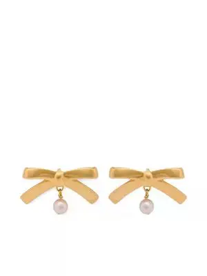 Moschino Bow-shaped Drop Earrings - Gold