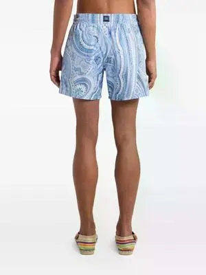 Etro Floral-print Swim Shorts - Blue