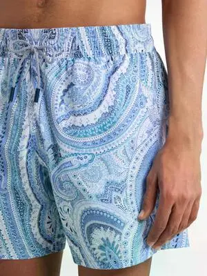 Etro Floral-print Swim Shorts - Blue