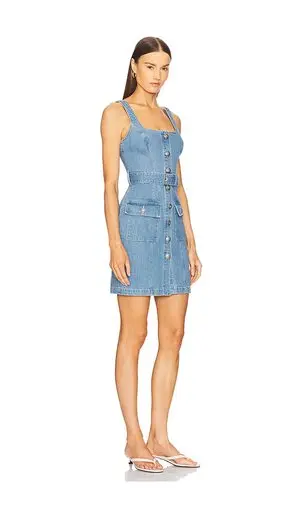 L'Agence Belted Button-front Denim Dress - Olvera
