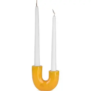 CASA AMAROSA Modern U-shape Resin Candle Holder - Mustard
