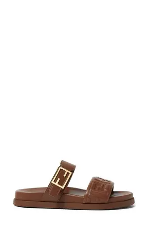 Fendi Feel Ff Double Band Sandal - Brown