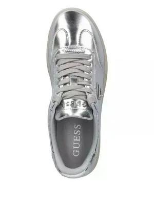 Guess Jazlie Metallic-effect Leather Low-top Sneakers