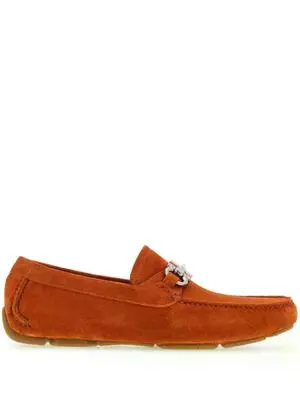 FERRAGAMO Gancini Suede Driving Shoes - Orange