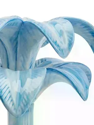 LES-OTTOMANS Palm Trees Ceramic Candleholder - Blue